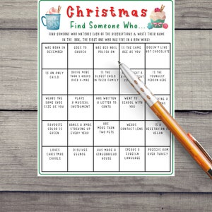 Christmas Find Someone Who Game: Holiday Party Printable (PDF) - Etsy