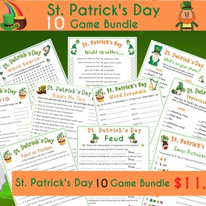 St. Patrick's Day Game Bundle Vol.2 , Printable Family Games, Saint ...