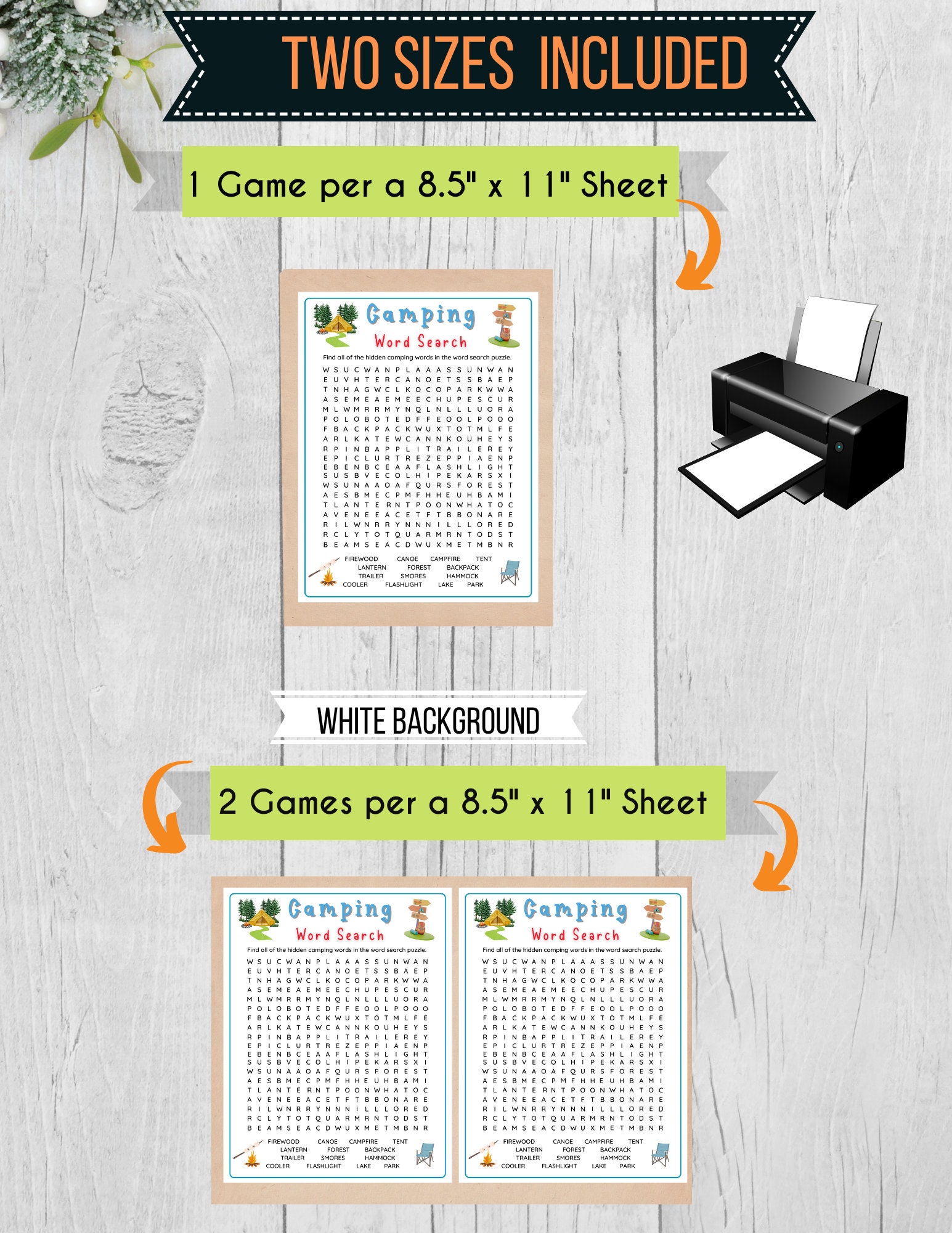 Camping Word Search Game Fun Printable Camping Words Campsite Game ...
