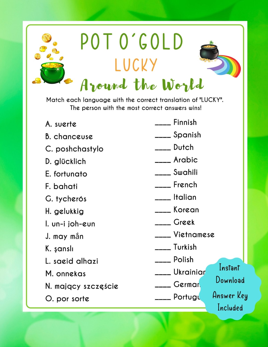 St. Patrick's Day Lucky Around the World St. - Etsy Österreich