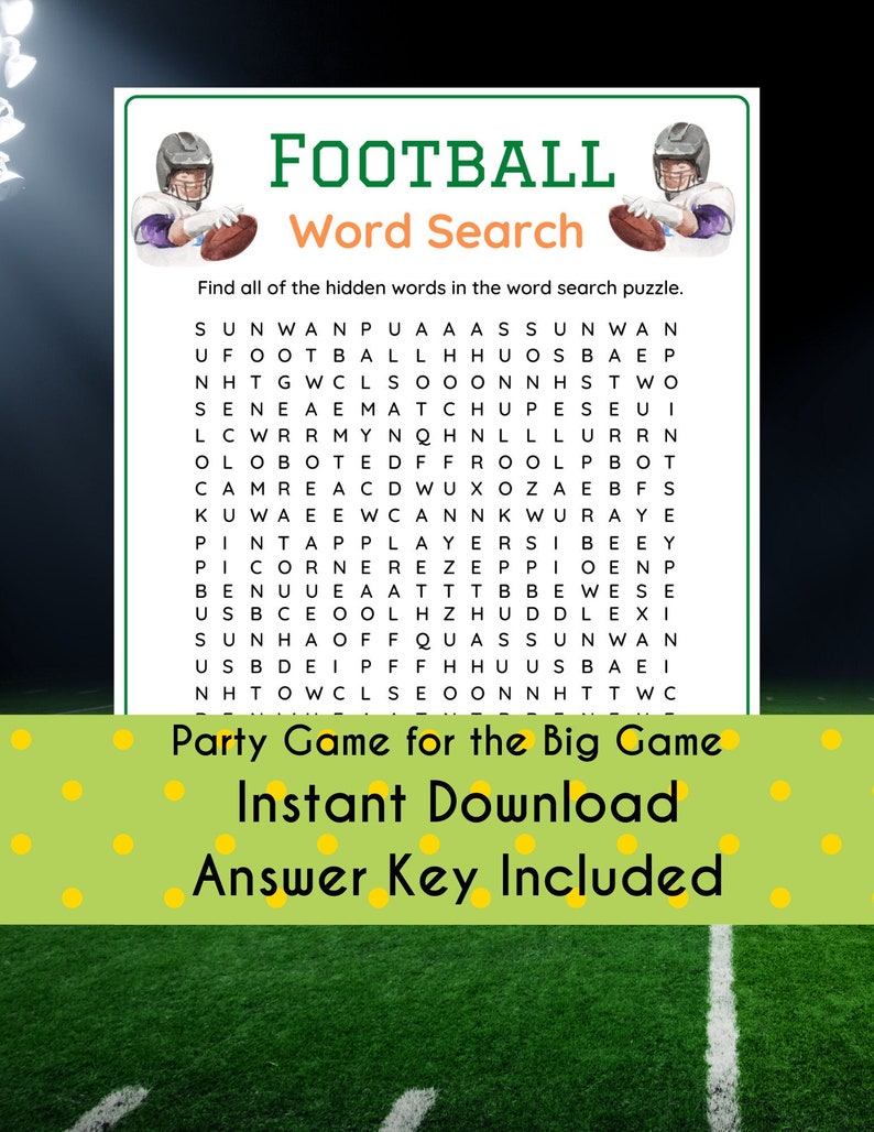 Football Word Search Game, 2023 Football Quiz, Football Printable Game ...