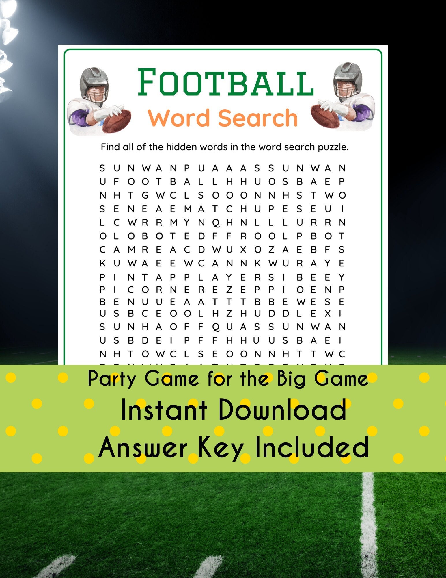 Football Word Search Game, 2023 Football Quiz, Football Printable Game ...