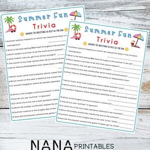 9 in 1 Summer Fun Game Bundle | Summertime Game | Summer Party Game ...