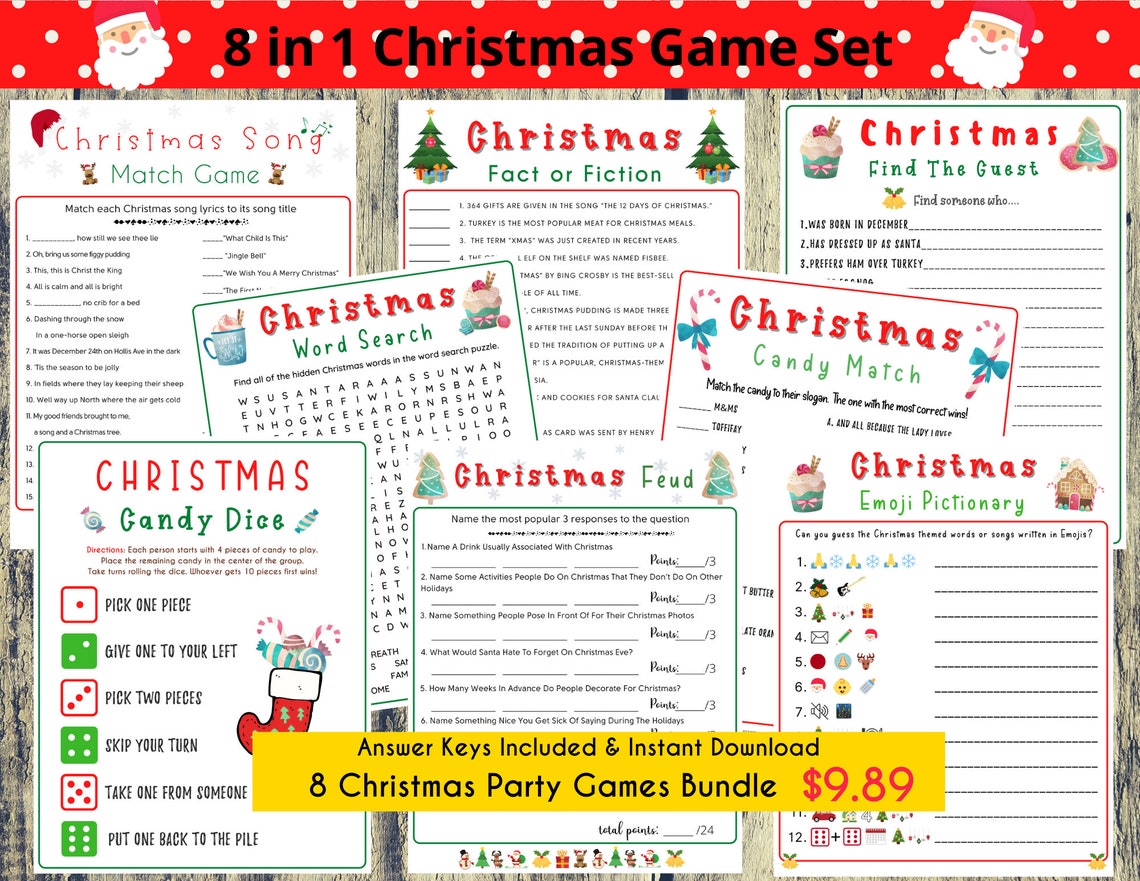 Christmas Music Trivia Game Holiday Party Game Christmas | Etsy