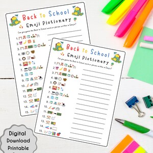 Back to School Emoji Pictionary Game | Classroom Activity | Printable ...