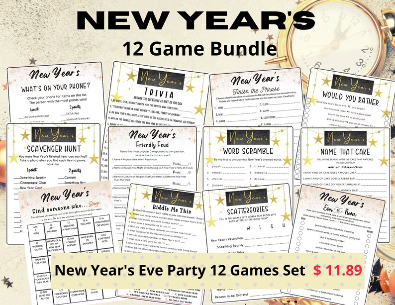 Christmas Party Game Bundle: Trivia, Scavenger Hunt, Word Scramble (PDF ...