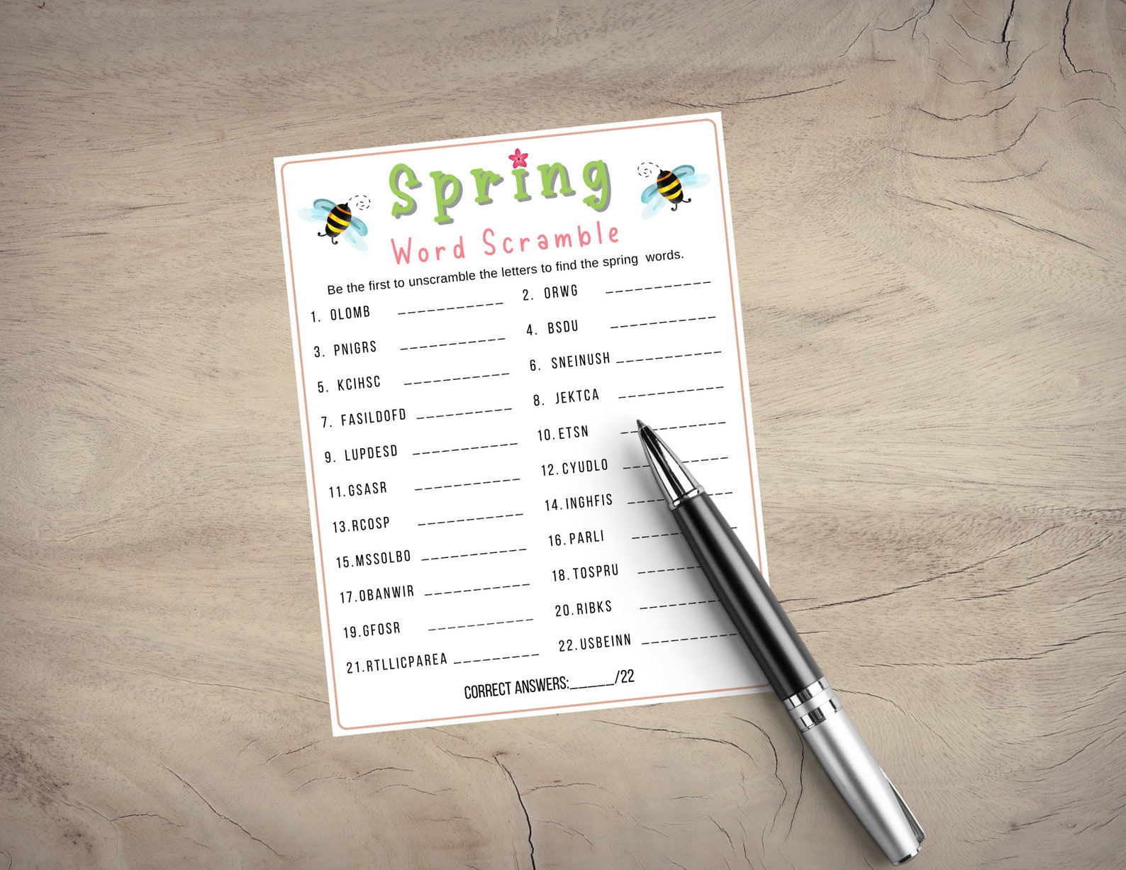 5 Spring Printable Game Bundle Fun Spring Party Games Springtime ...