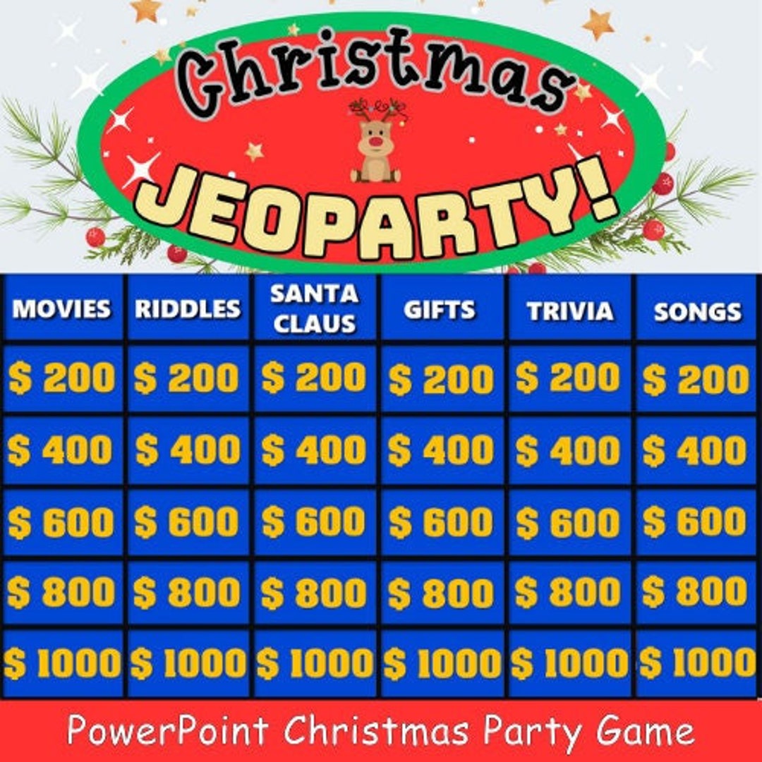 Christmas Jeopardy Powerpoint Game: Family Holiday Party (digital ...