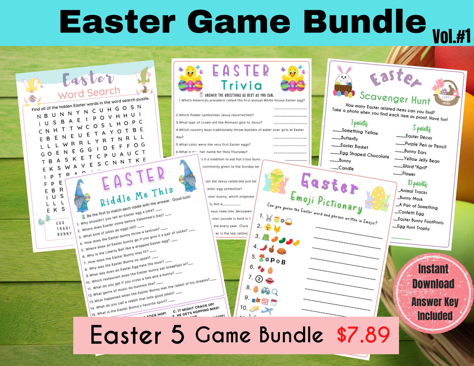 Easter Trivia Game Easter Printable Game for Kids & Adults | Etsy
