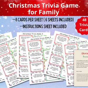 Christmas Trivia Games for Family, Fun Christmas Printable Game, Office ...