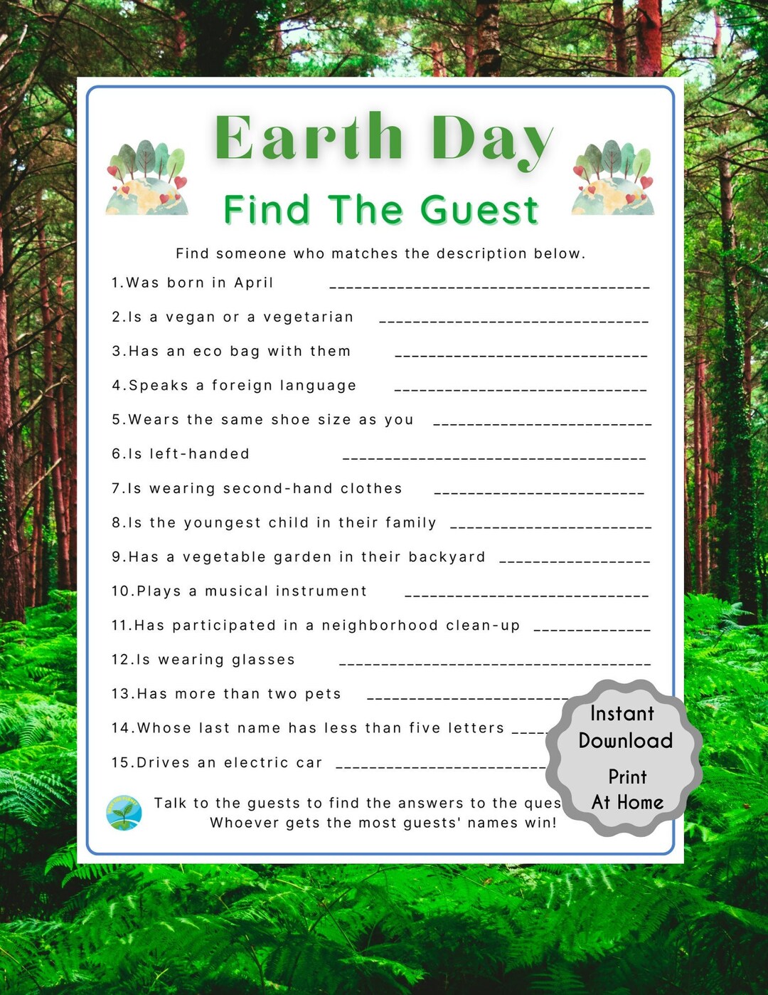 Earth Day Find the Guest Game | Earth Day Game for Kids & Adults | Fun ...