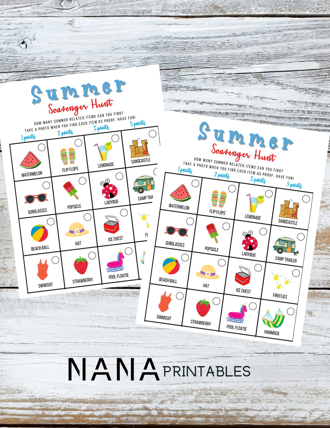 Summer Scavenger Hunt Game Summer Fun Game Summer Party - Etsy