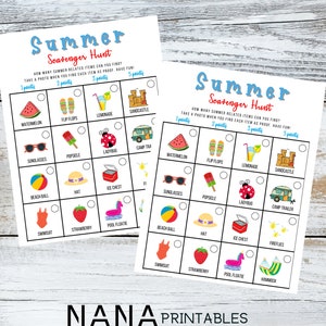 Summer Scavenger Hunt Game | Summer Fun Game | Summer Party Game ...