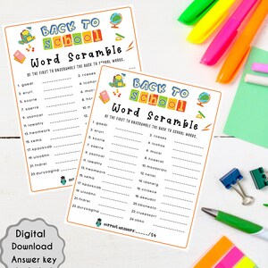 Printable Back to School Word Scramble Game | Popular Classroom ...