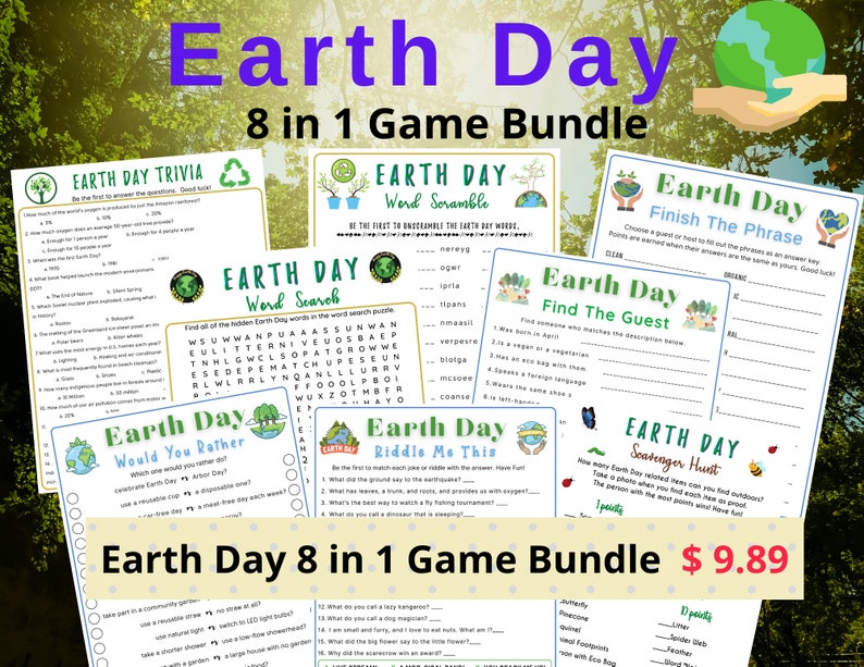 Earth Day Find Someone Bingo Game Fun Earth Day Printable Game for Kids ...