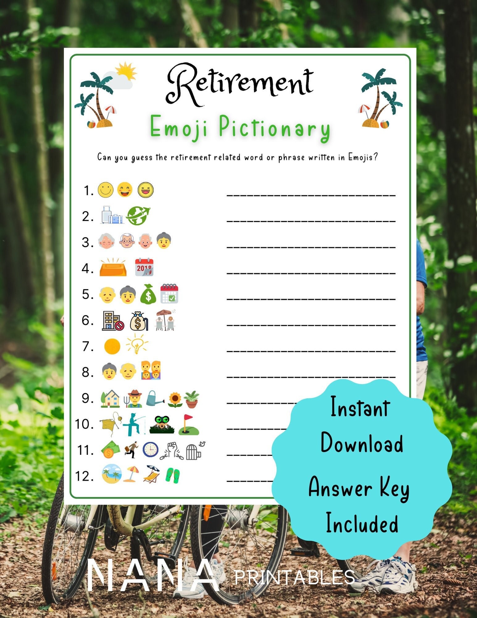 Retirement Emoji Pictionary Game: Fun Office Party (PDF) - Etsy