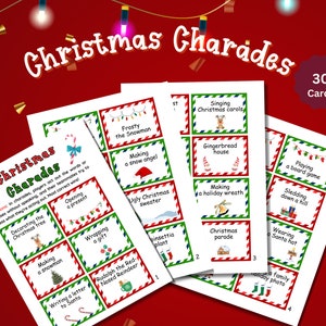 Christmas Charades Game, Holiday Party Game, Christmas Printable Game ...