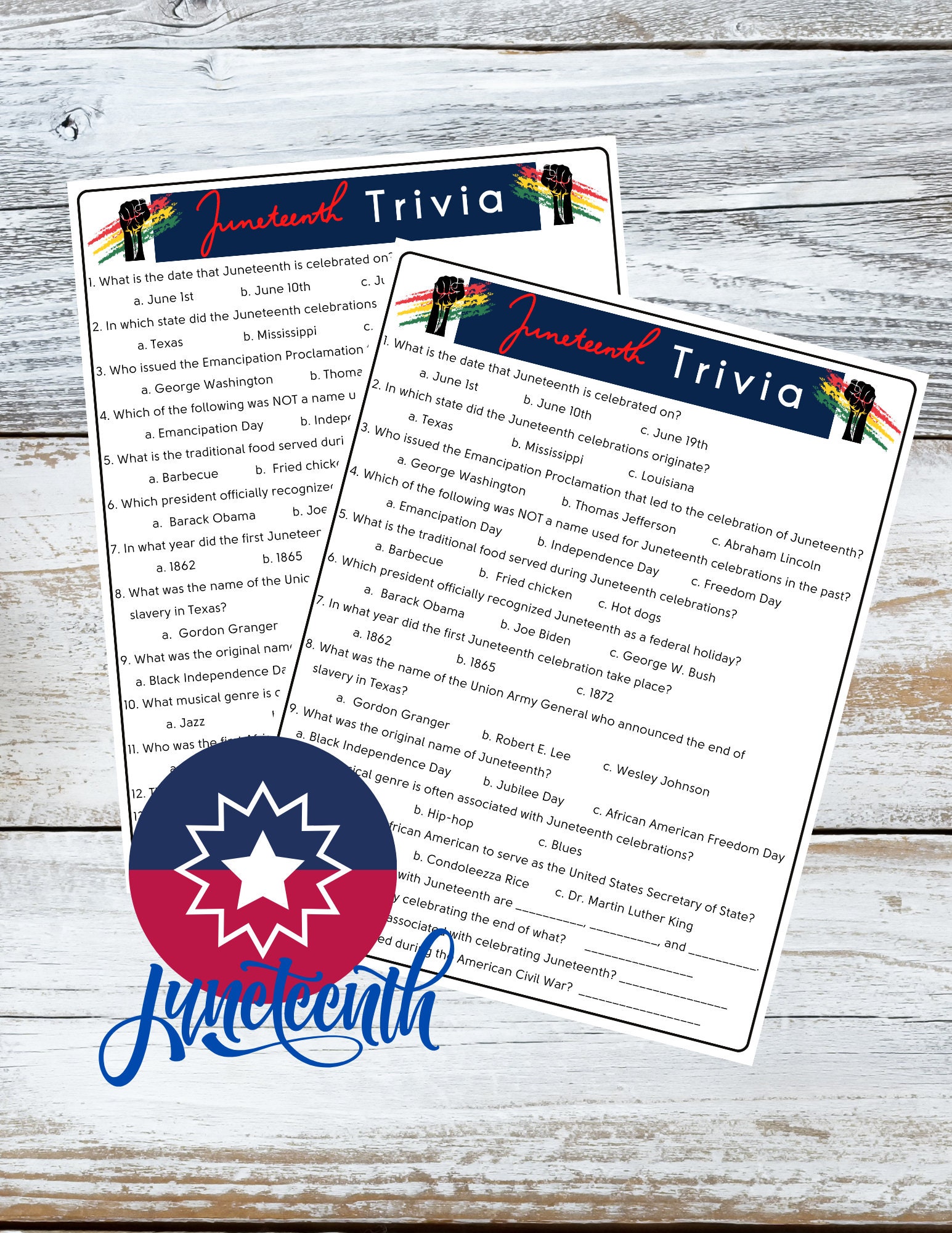 Juneteenth Trivia Game, Fun Educational Game Kids, Black History Game ...