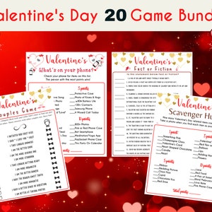 20 Valentines Day Printable Game Bundle, Fun Valentines Party Party ...
