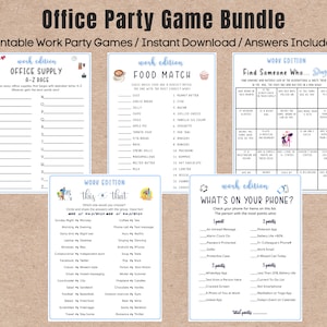 12 Office Party Printable Game Bundle | Coworker Staff Game | Fun Work ...