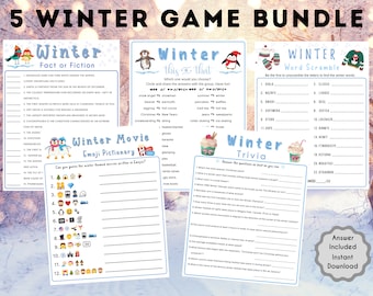 4 Winter Printable Game Bundle Holiday Party Game Winter Activity for ...