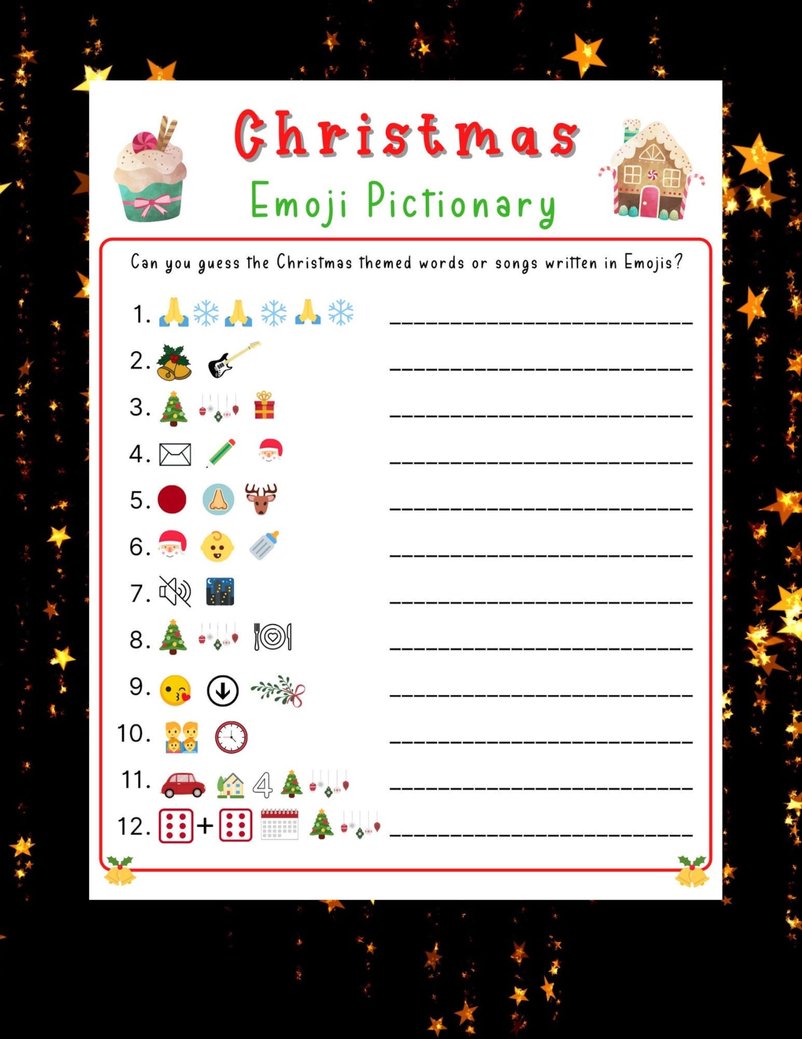 Christmas Emoji Pictionary Game, Holiday Party Game, Christmas ...