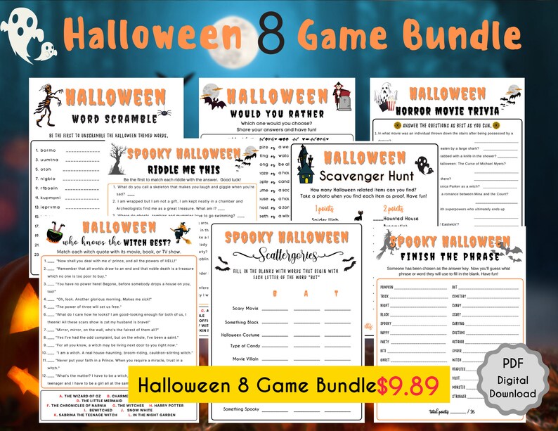 Halloween Scavenger Hunt Printable Game Halloween Activity Spooky ...