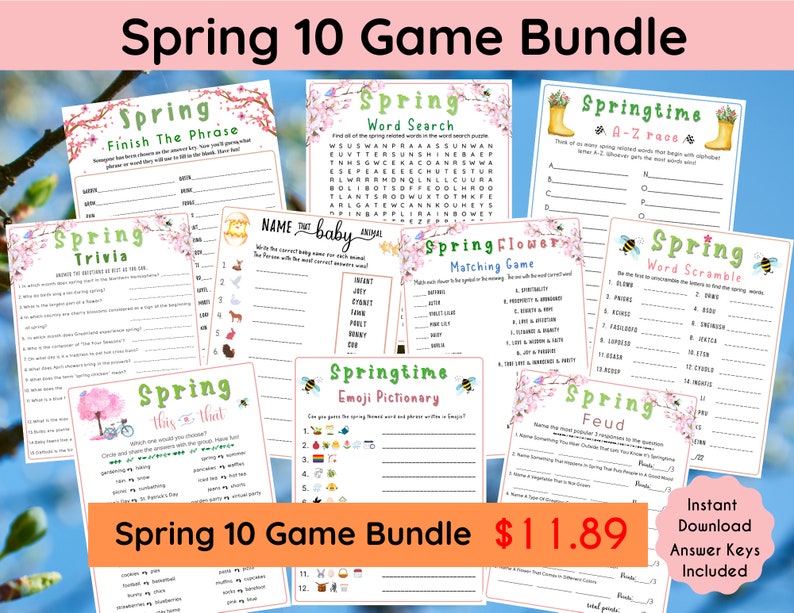 Spring Word Search Printable Game | Fun Spring Party Games | Spring ...
