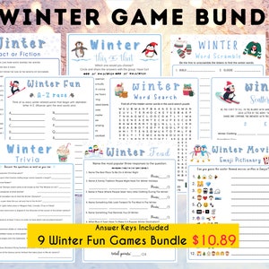Winter Fun Feud Game Winter Printable Game Fun Winter Activity for Kids ...