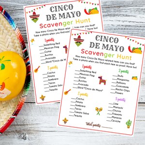 12 Cinco De Mayo Games Bundle L Fun Printable Games Mexican Fiesta ...