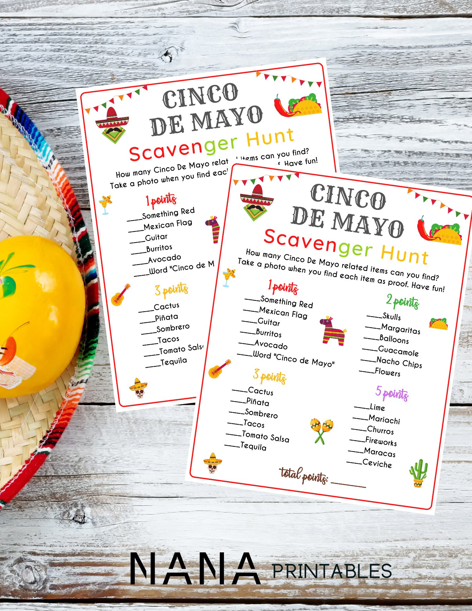 5 Cinco De Mayo Games Bundle L Fun Printable Game Mexican Fiesta Trivia ...