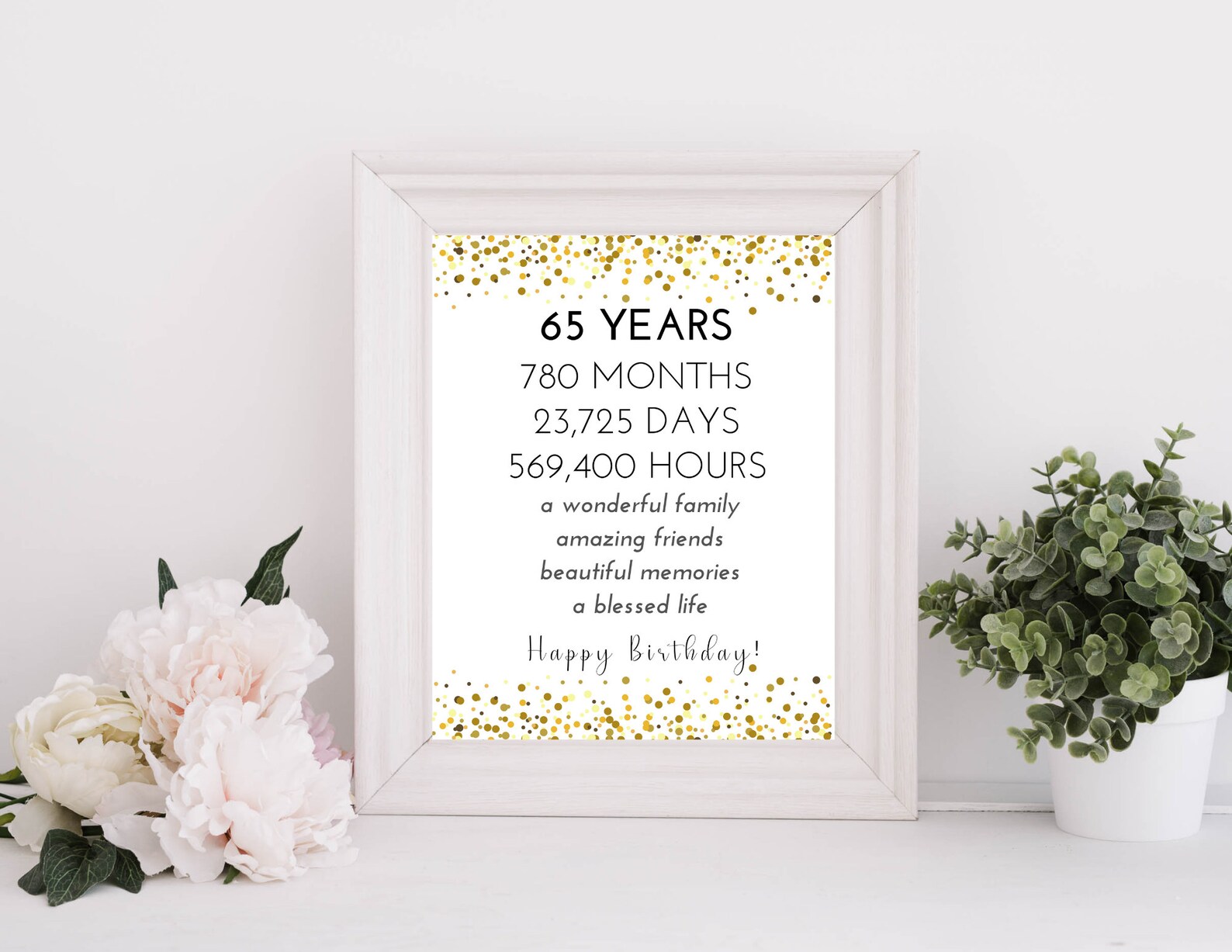65th Birthday Sign L 8x10 File Size L 65th Party Decoration L - Etsy