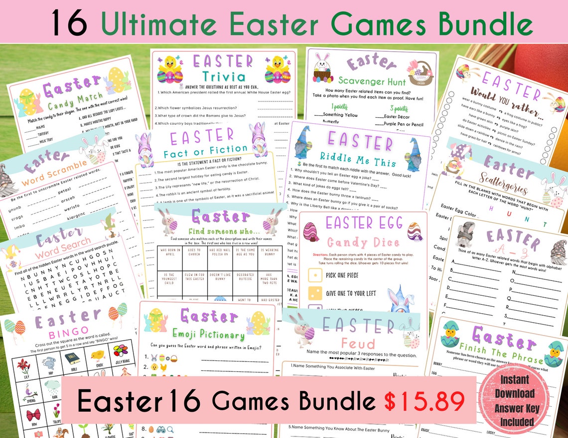 Easter A to Z Game Easter Printable Game for Kids & Adults - Etsy