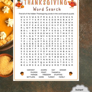 5 Thanksgiving Game Bundle Vol.1, Thanksgiving Printable Games ...