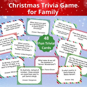Christmas Trivia Games for Family, Fun Christmas Printable Game, Office ...