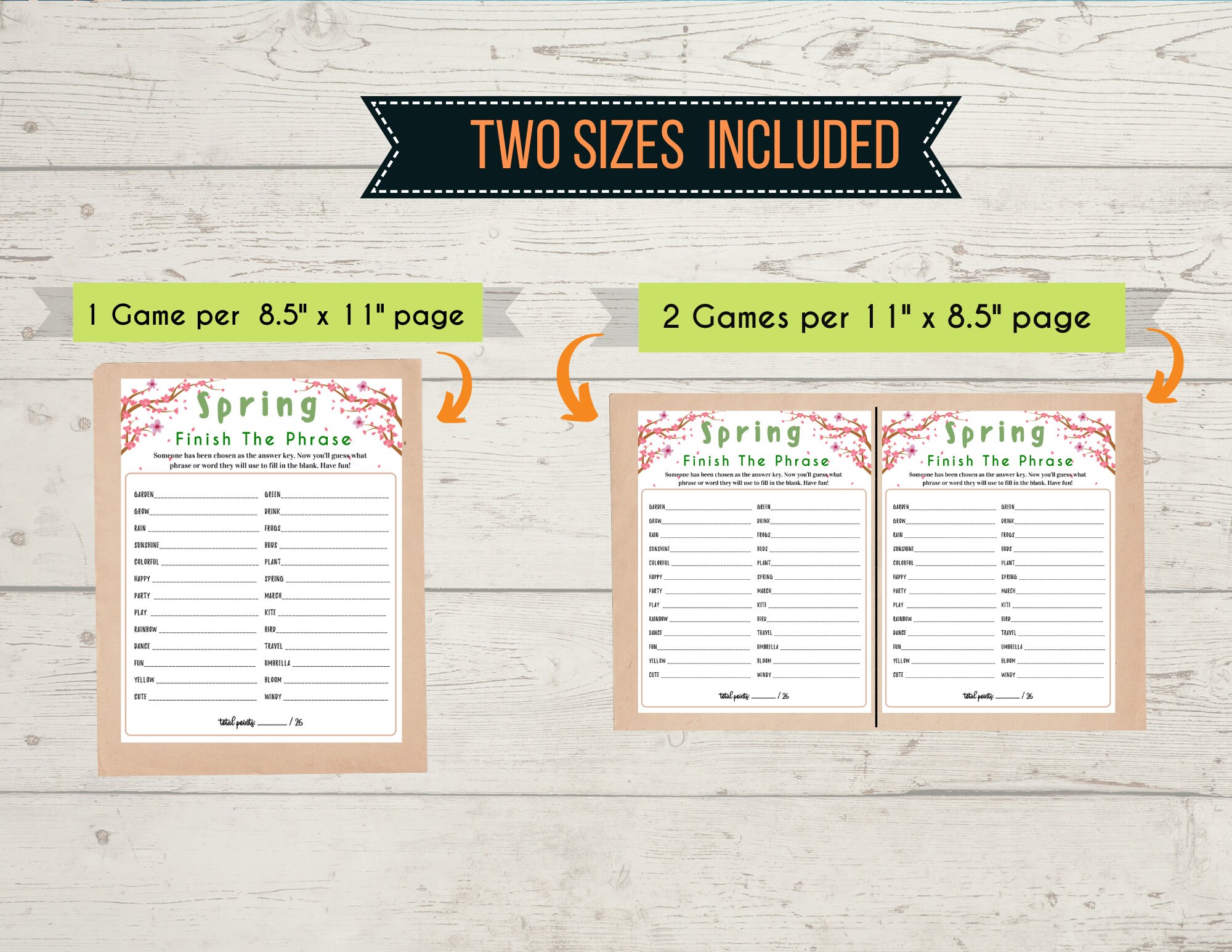 Spring Finish the Phrase Game: Printable Party Activity (PDF) - Etsy