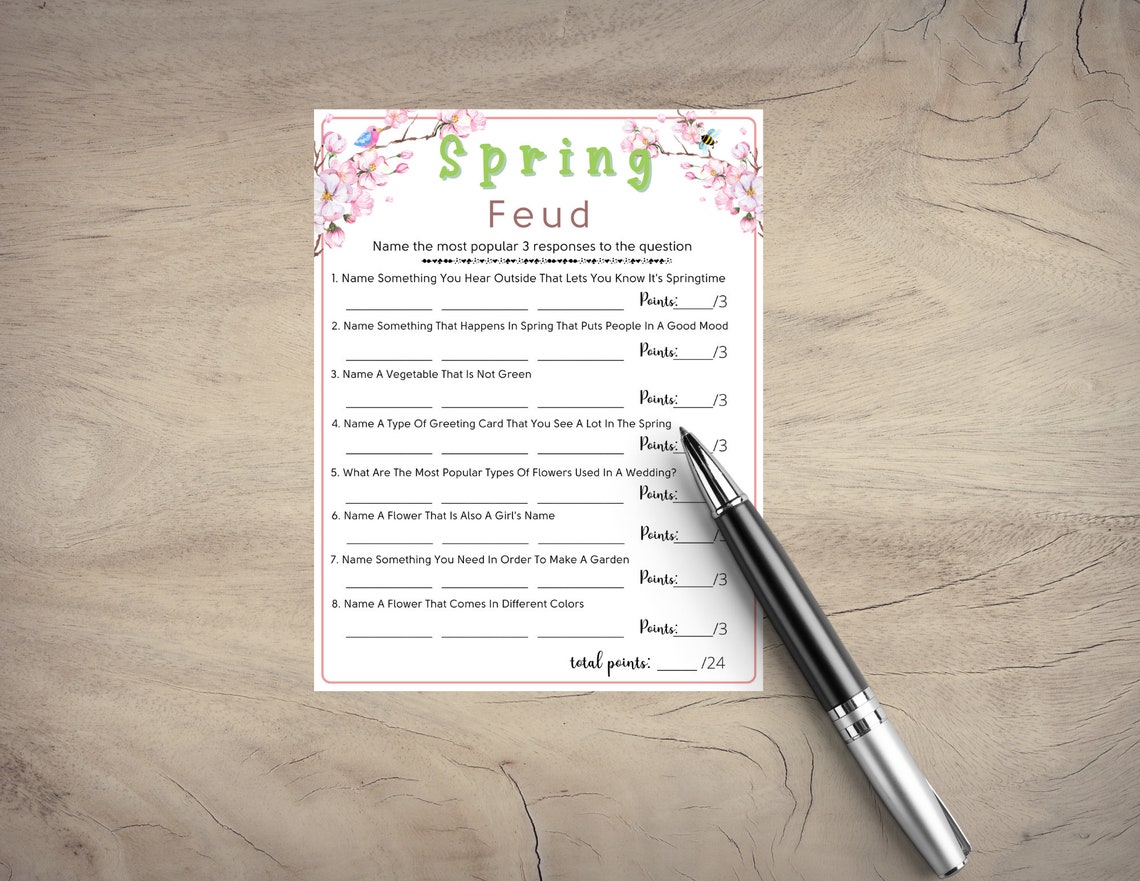 5 Spring Printable Game Bundle Fun Spring Party Games | Etsy