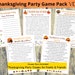 5 Thanksgiving Game Bundle Vol.1, Thanksgiving Printable Games ...