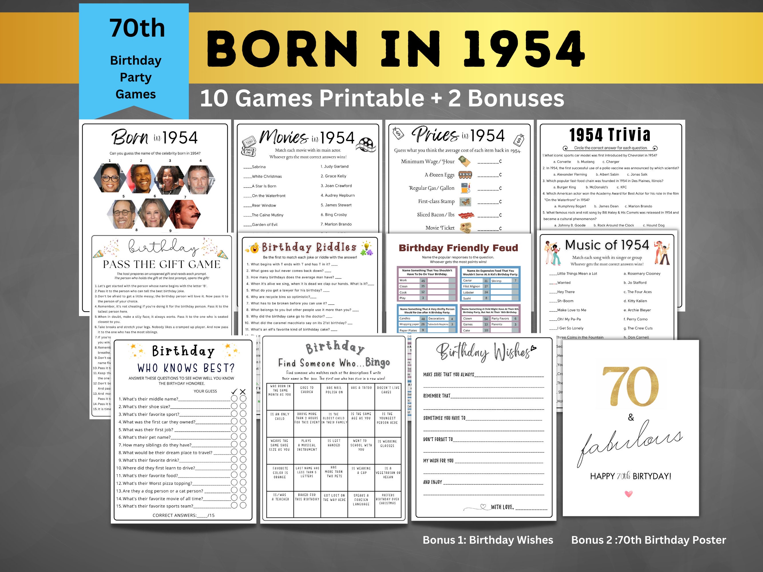 70th Birthday Games Bundle Printable Born In 1954 Party Games For Men 70th-birthday-games-bundle-printable-born-in-1954-party-games-for-men