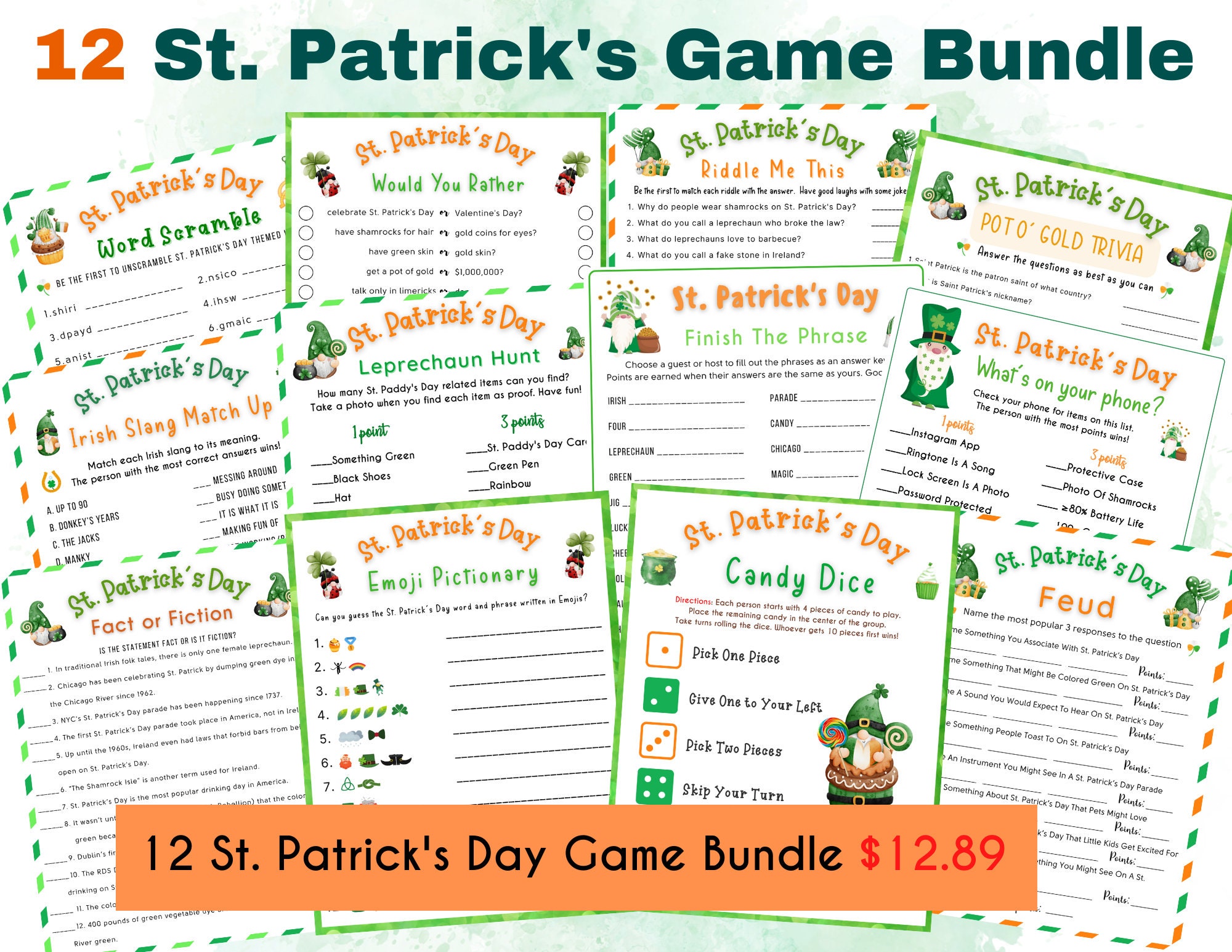 St. Patrick's Day Fact or False Game Fun St. Patrick's Game for Kids ...