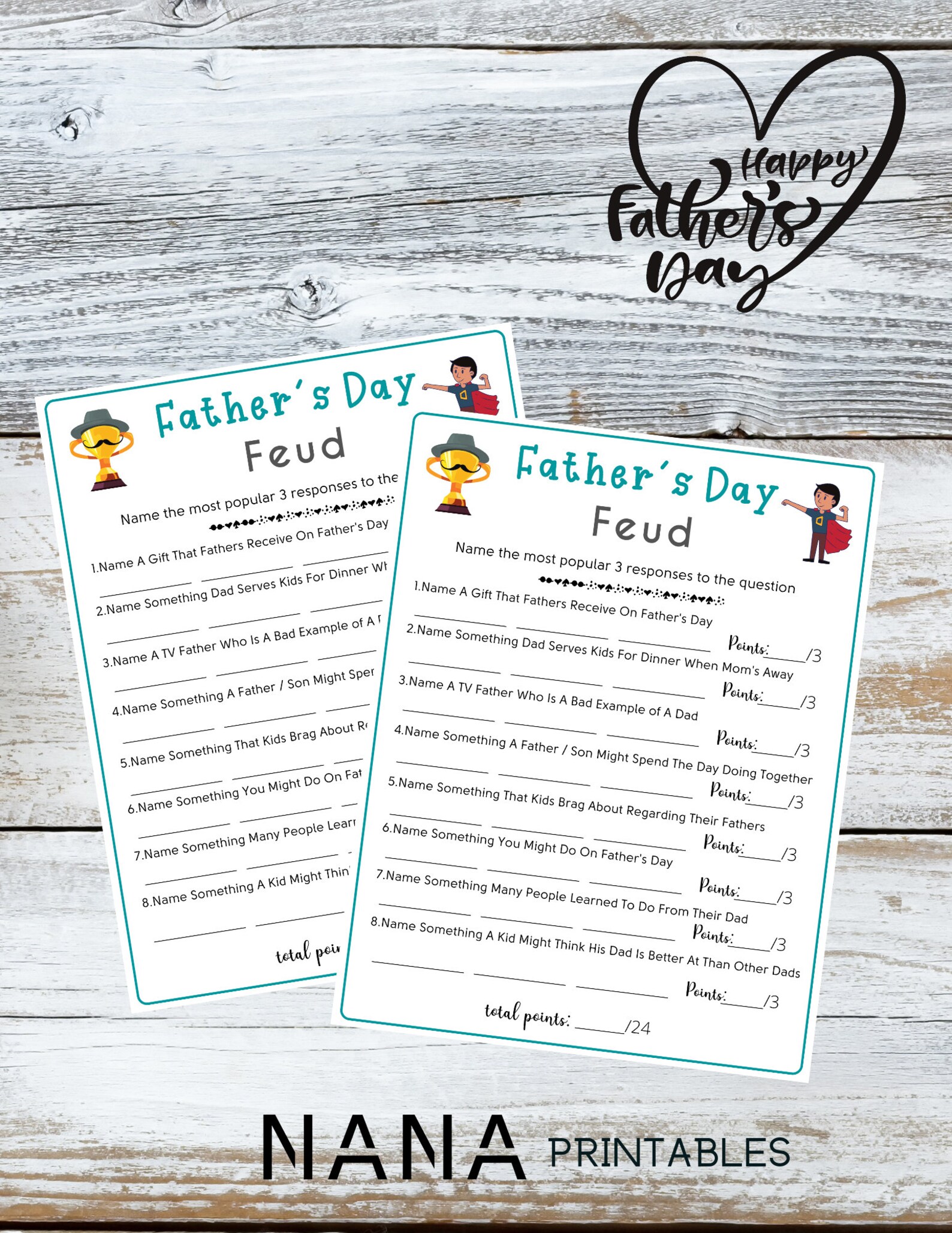 Father's Day Feud Game Father's Day Game for Kids & Adults Family ...