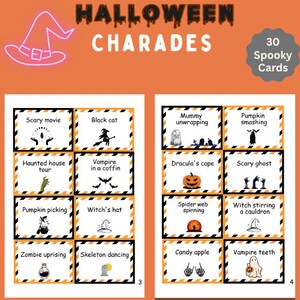 Halloween Charades Game Printable Fun Halloween Game Halloween ...