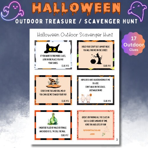 Halloween Outdoor Scavenger Hunt Printable Halloween Game Outdoor ...