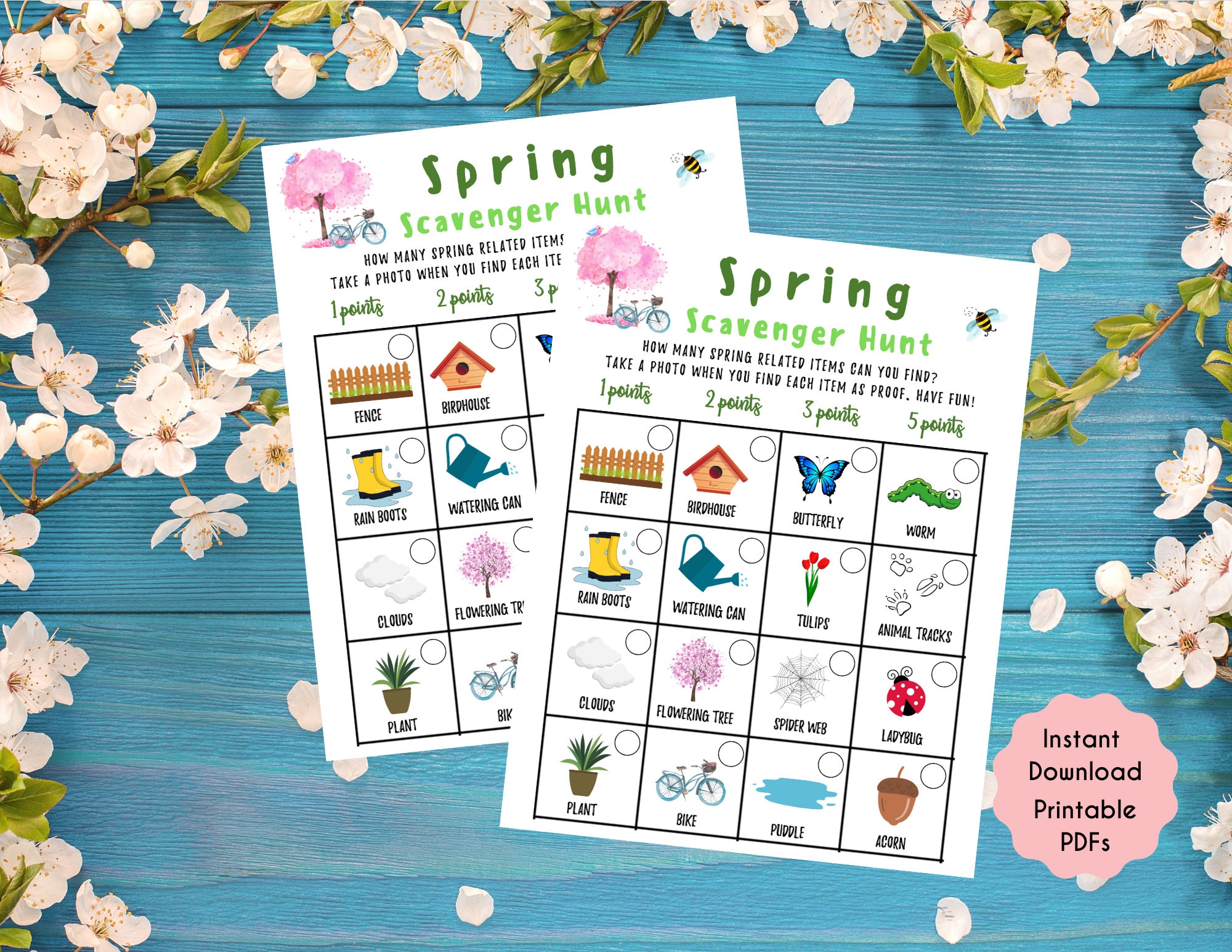 Spring Scavenger Hunt Printable Game Fun Spring Party Game Spring ...