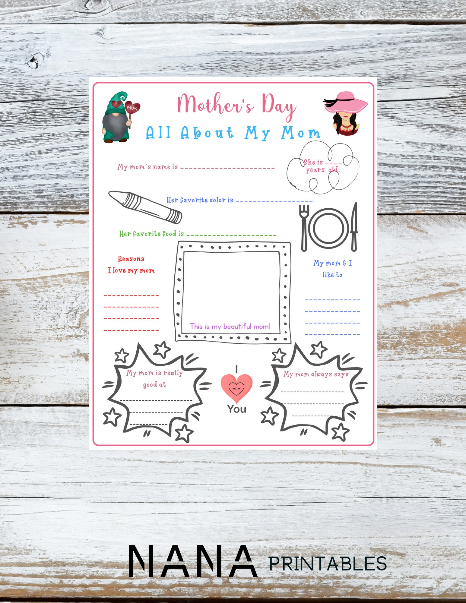 Mother's Day All About My Mom Game | Mother's Day Game for Kids ...