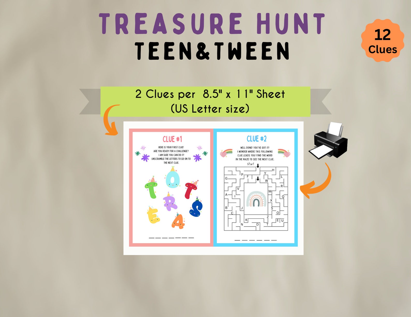 Teen Treasure Hunt: Indoor Scavenger Hunt Game (printable) - Etsy