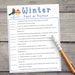 Winter Fact or Fiction Printable Game Winter Office Party Game Winter ...