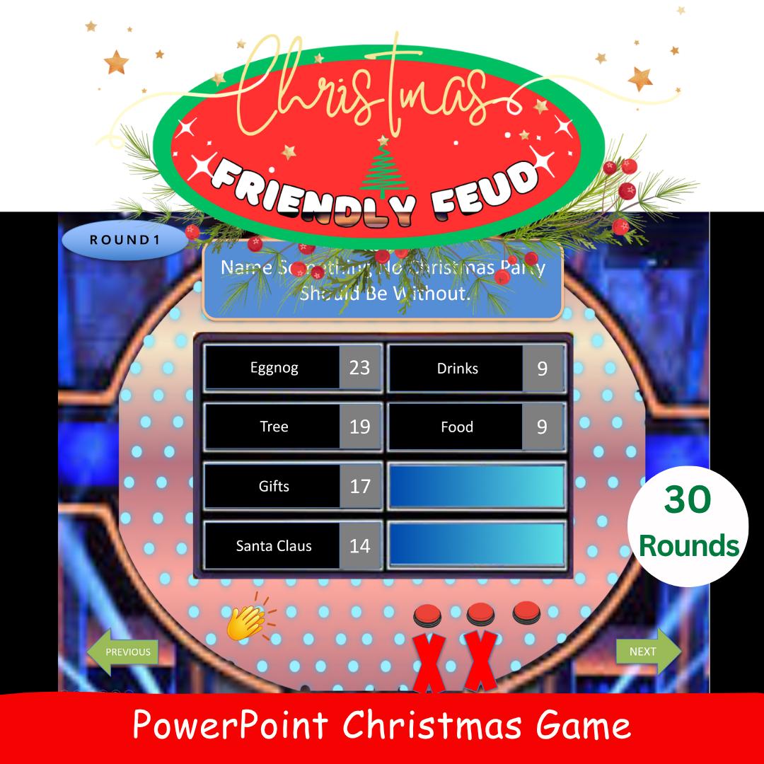 Christmas Family Feud Powerpoint Game: Editable Party Trivia (digital ...