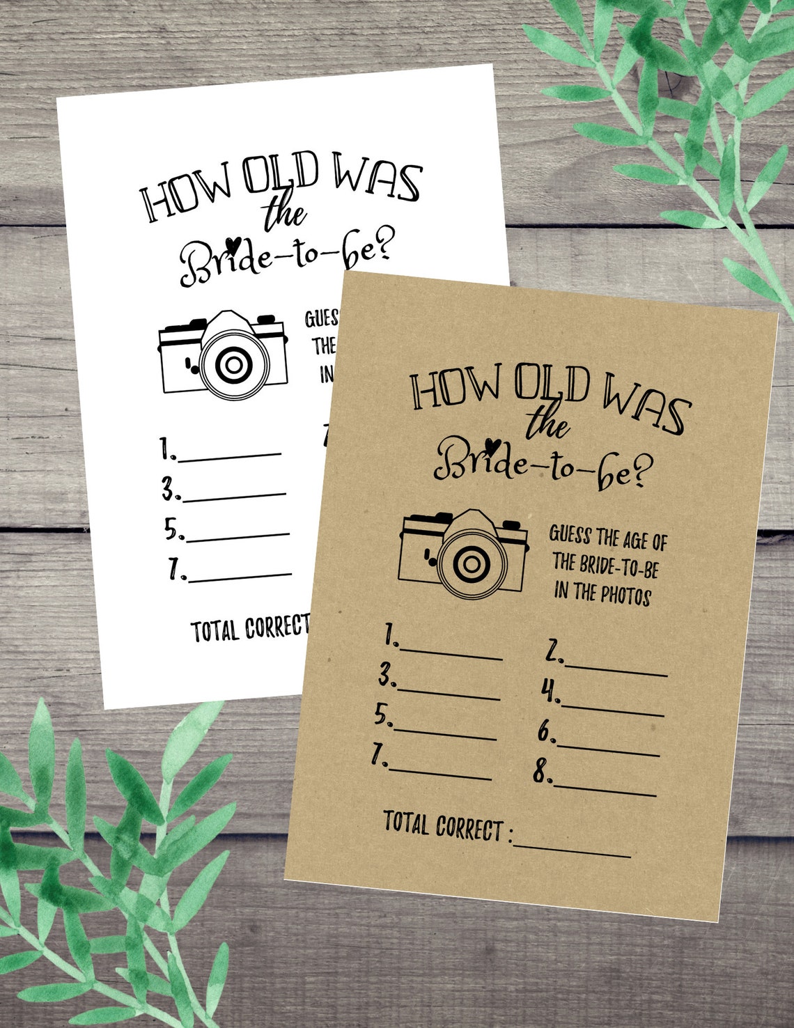 How Old Was the Bride-to-be Bridal Shower Game Printables - Etsy