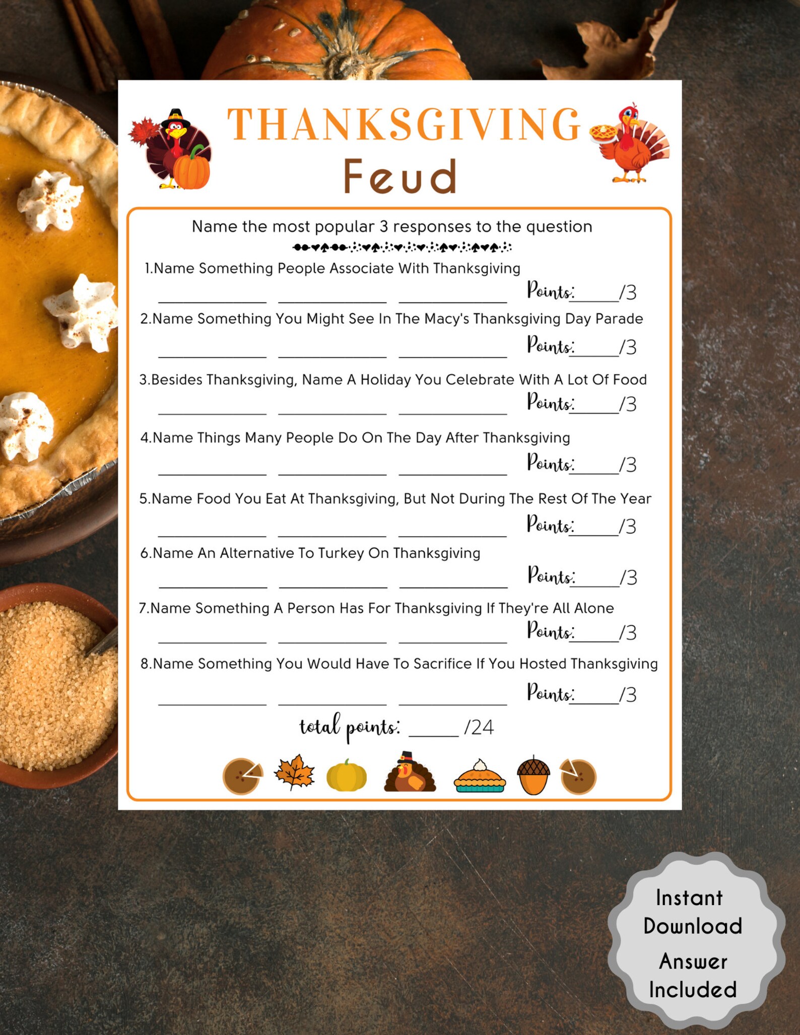 5 Thanksgiving Game Bundle Vol.2thanksgiving Printable Games - Etsy